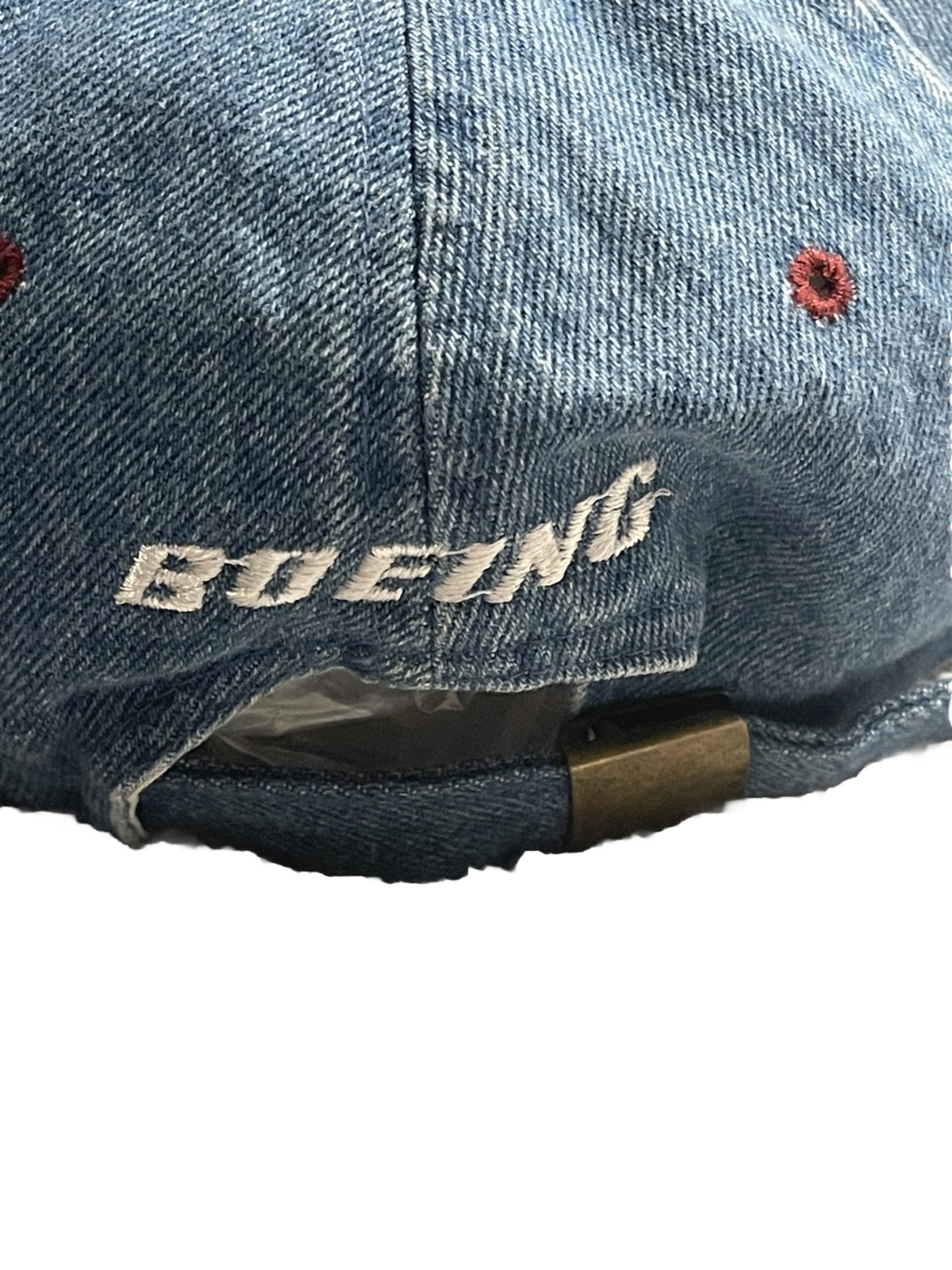 RARE OFFICIAL Boeing Hat Embroidered Logo Denim Suede… - Gem