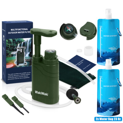 Hand Pump Water Filter Portable Water Filtration Purifier Survival ...
