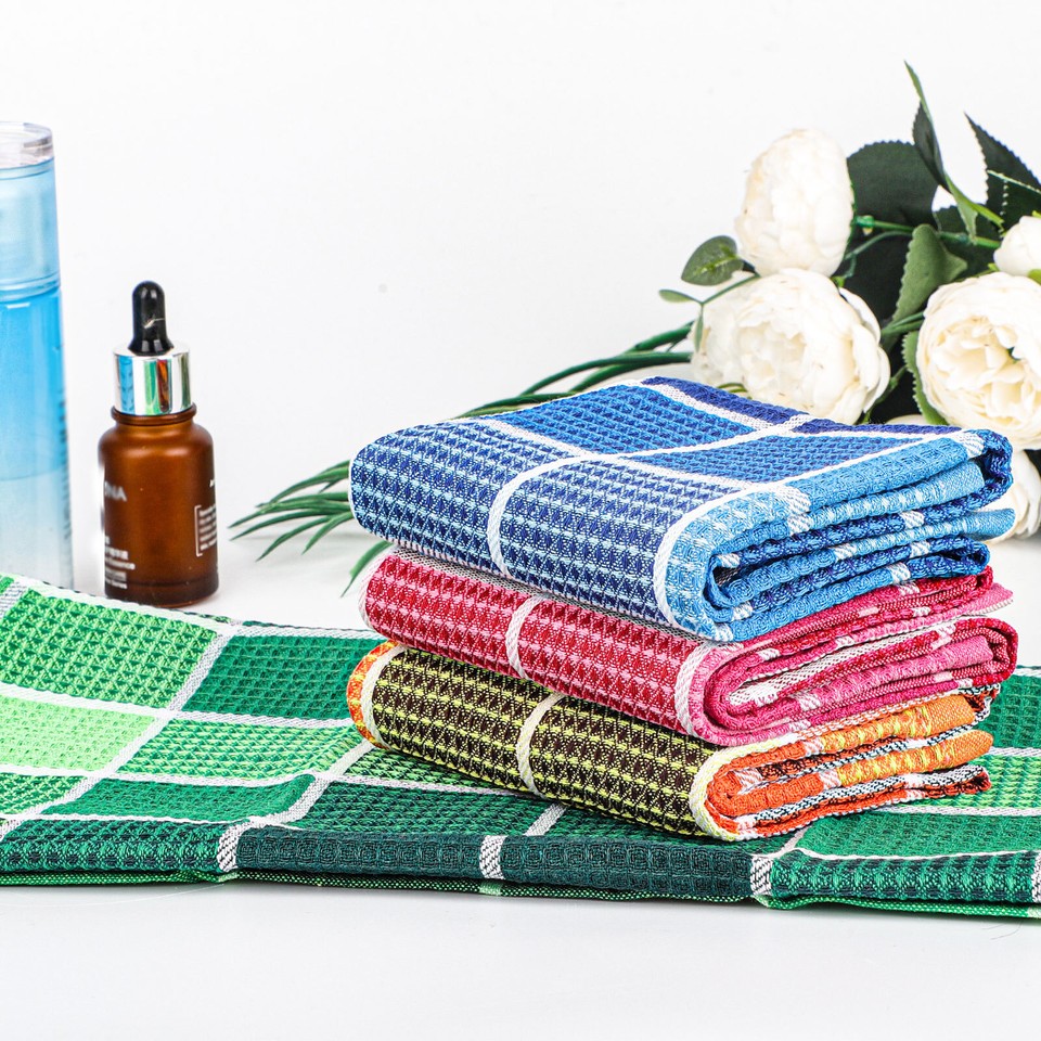 4pcs Cotton Kitchen Towels, Highly Absorbent Dish Cloths Dishrag Tea ...