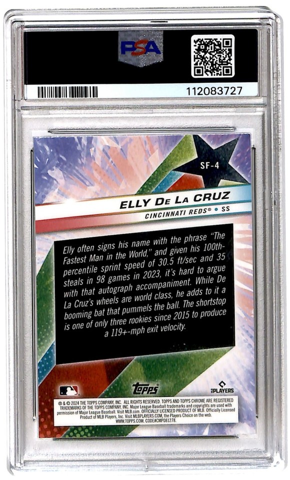 2024 Topps Chrome Cosmic Starfractor SSP Elly De La Cruz Rookie PSA 10 ...