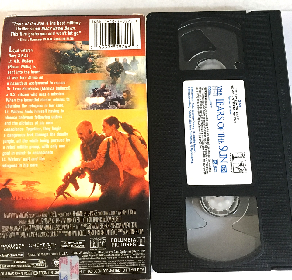 Tears of the Sun Bruce Willis VHS Tape - Ships with Tracking | eBay