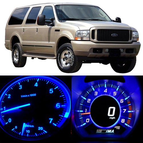 Fits 2003-05 Ford Excursion Blue LED Dash Cluster Instrument Panel ...