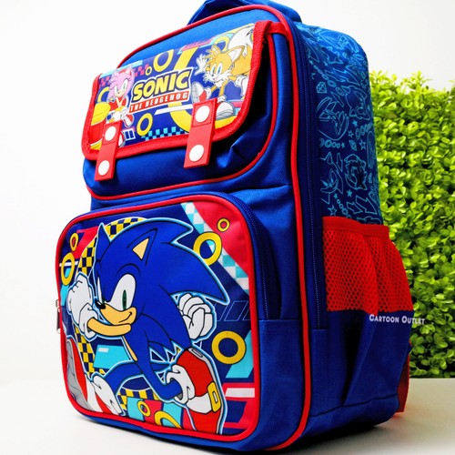 Sonic The Hedgehog Large Backpack 15" Travel Bag Book Bag Tails Amy New ...