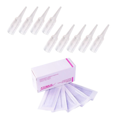 100pcs 1R Needles and Caps Set for Eyebrow Makeup Tattoo Pen Machine | eBay