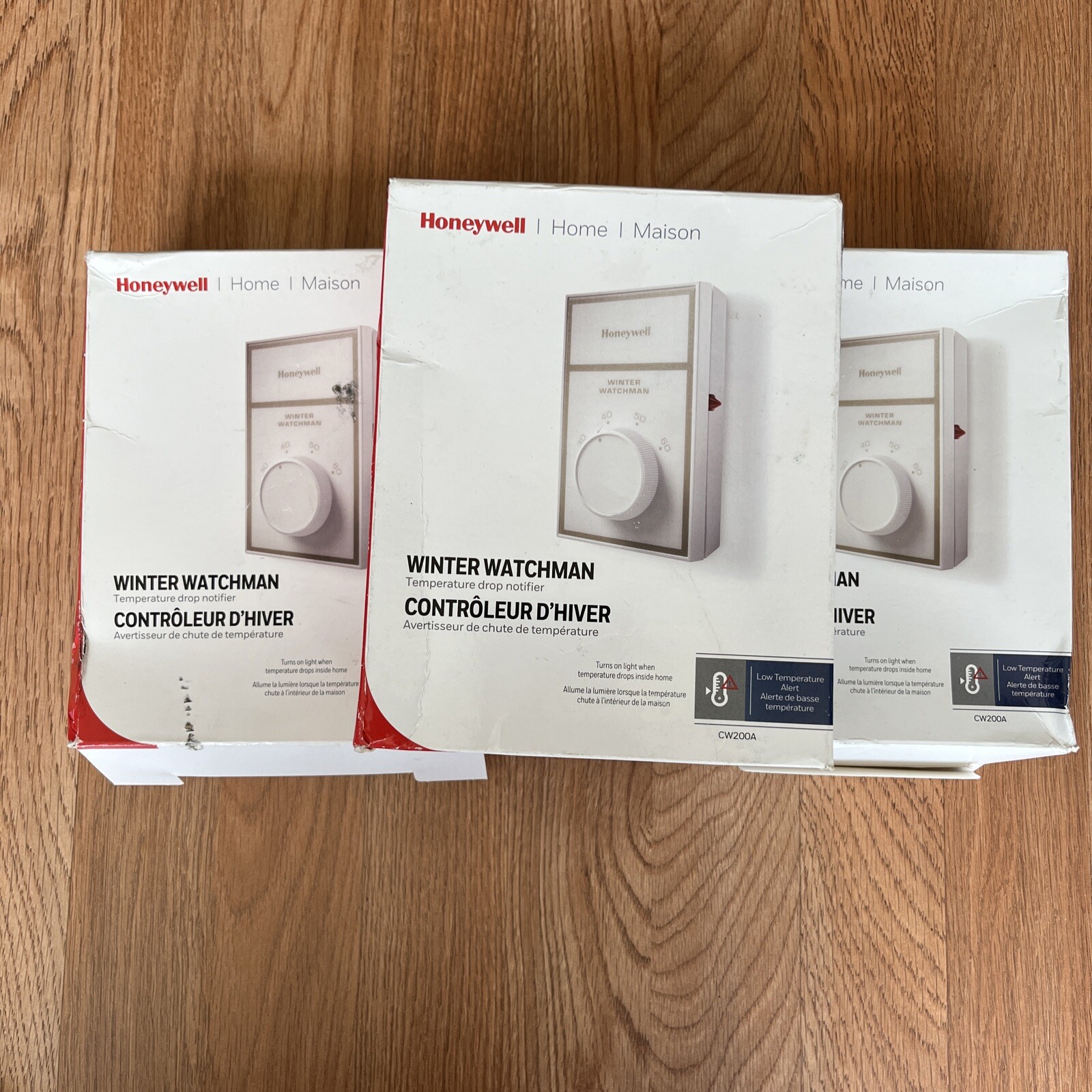 Lot of 3 Honeywell Home Winter Watchman Low Temperature Alarm CW200A ...