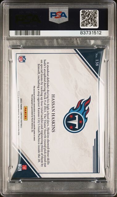 PSA/DNA 10 2022 LIMITED #138 HASSAN HASKINS RC AUTO RUBY VAR. 3 COLOR ...