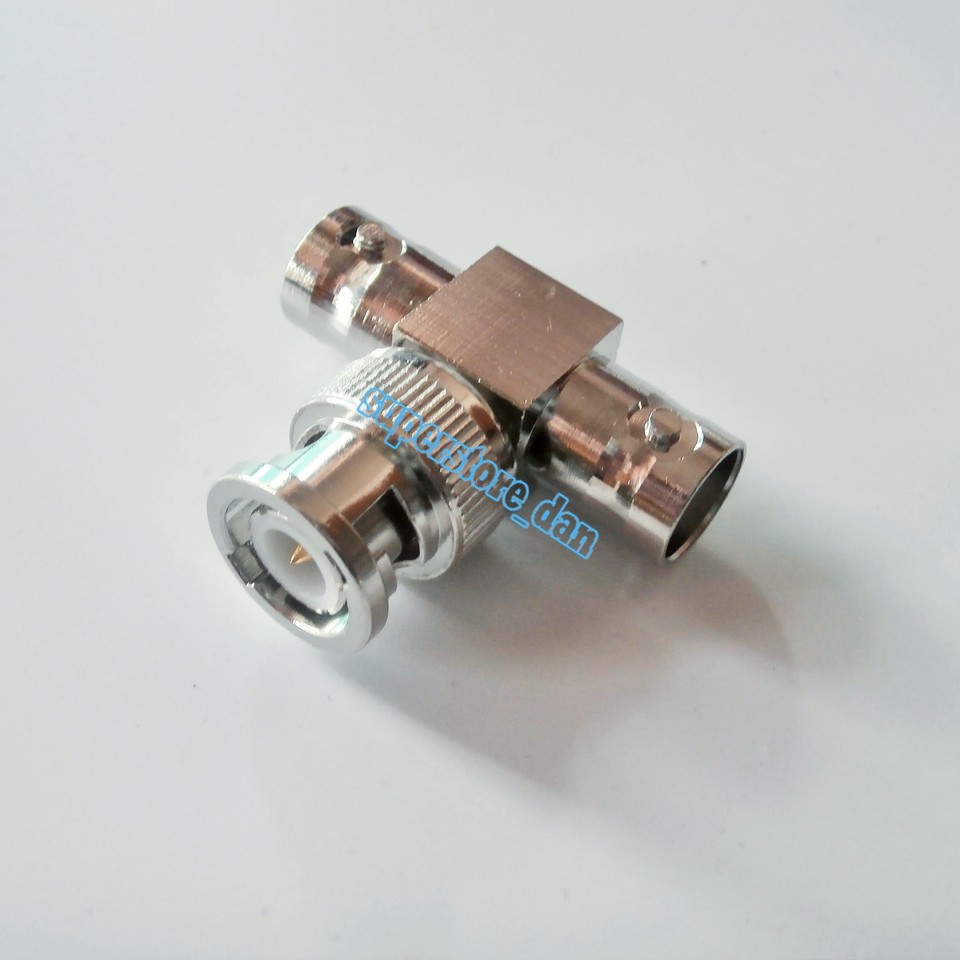 BNC Male to Two BNC Female jack Triple T in Series Adapter Connector 3 ...