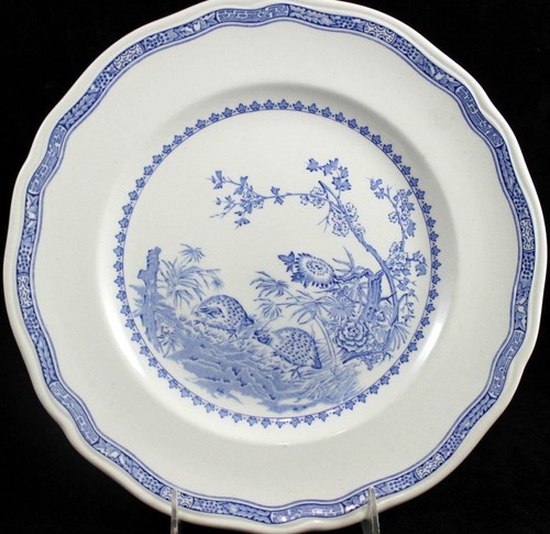 Furnivals Quail Blue Large Dinner Plate Round Backstamp | eBay