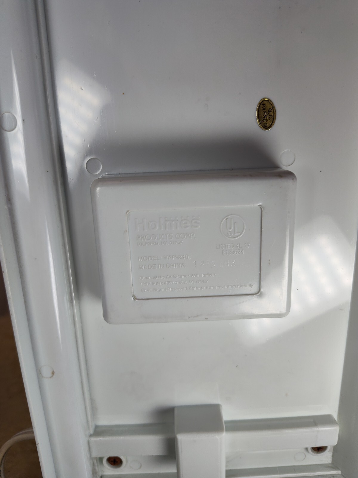 Working Holmes Air Purifier Ionizer Model HAP240 for sale online | eBay