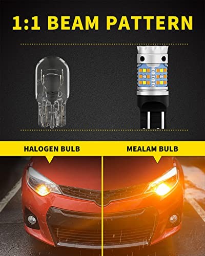 7444 7444NA T20 LED Switchback Bulbs, 300% Brightness, Built-in Load ...
