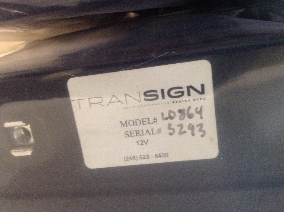 TRANSIGN DESTINATOR LD864 (8x64) LED TRANSIT BUS DESTINATION SIGN 7"X27 ...