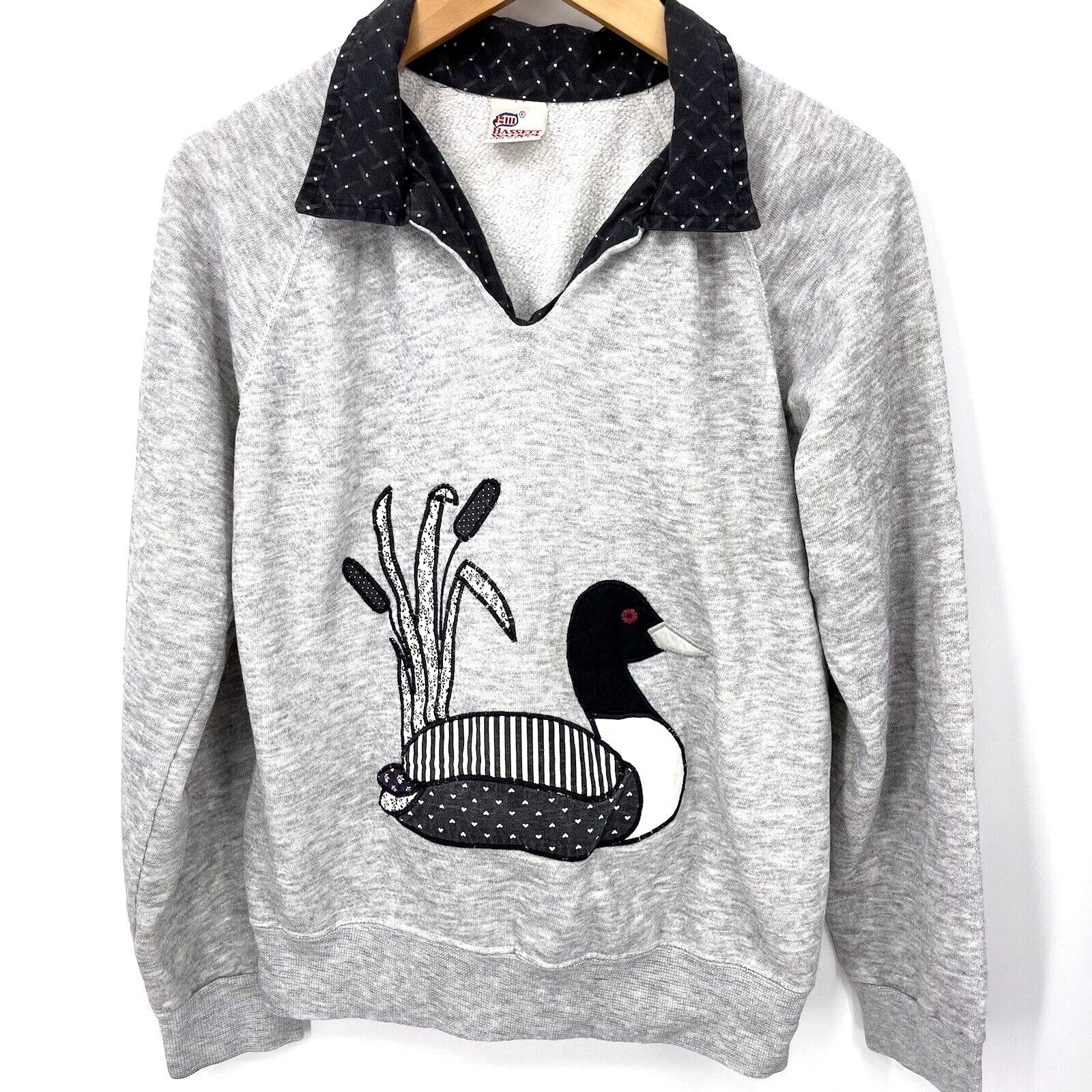 Vintage Bassett Walker Sweater Womens Medium Duck Gra… - Gem