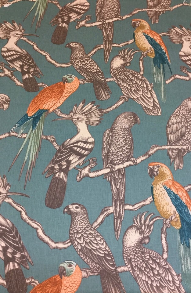 Iliv Aviary Birds Cotton Fabric for Curtain/ Blinds/Upholstery/Craft ...