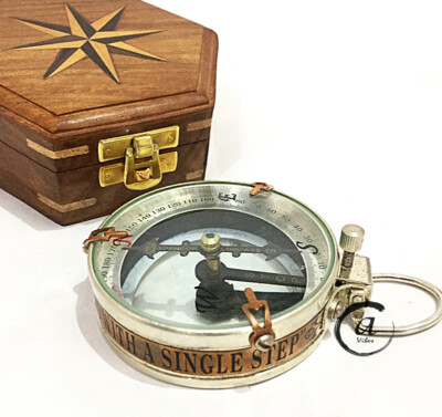 Vintage Transparent Glass Compass Backpack Traveling Tool Navigation ...