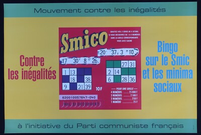 SMICO Bingo Poster on SMIC COMMUNIST PARTY PCF Inequalities 100x69cm ...