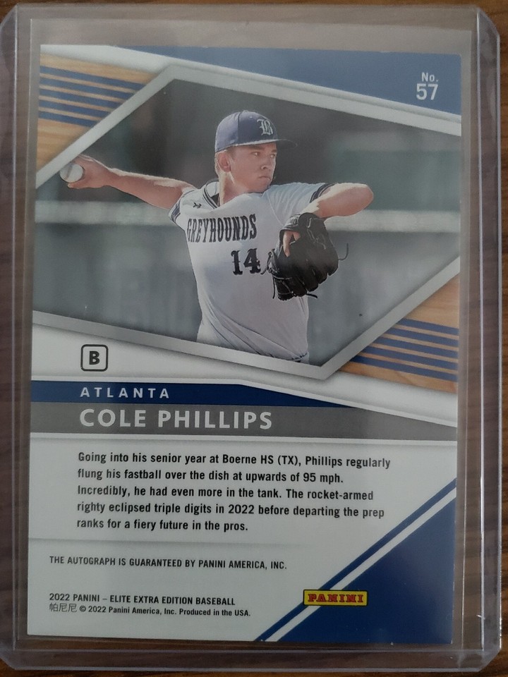 Cole Phillips 2022 Elite Extra Edition Prime Numbers B Autograph #51/63 ...