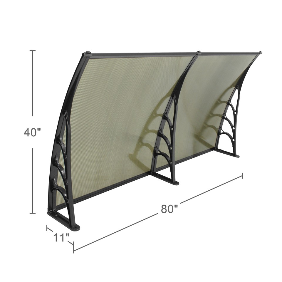 40"x 80" Window Awning Door Canopy Polycarbonate Cover Front Door Sun ...