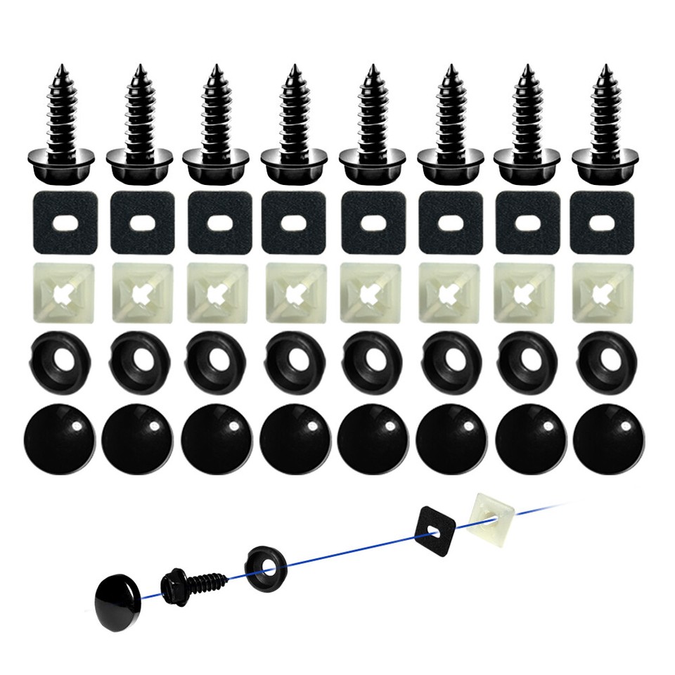 Toyota Highlander License Plate Frame Screws Stainless Steel Bolts Caps ...