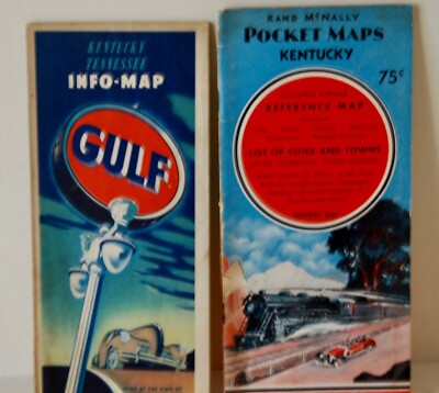 1950 GULF and Rand McNally 1941 Kentucky and Tennessee, Kentucky Road ...