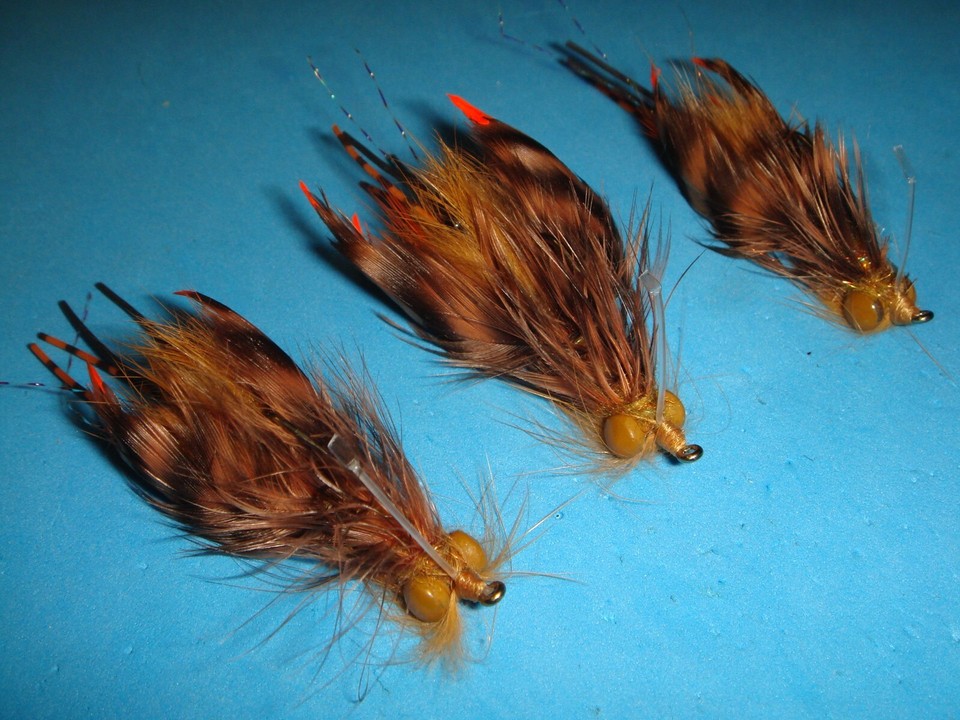 FLY FISHING FLIES - Brown WHITLOCK'S NEARNUFF CRAYFISH Streamers size ...