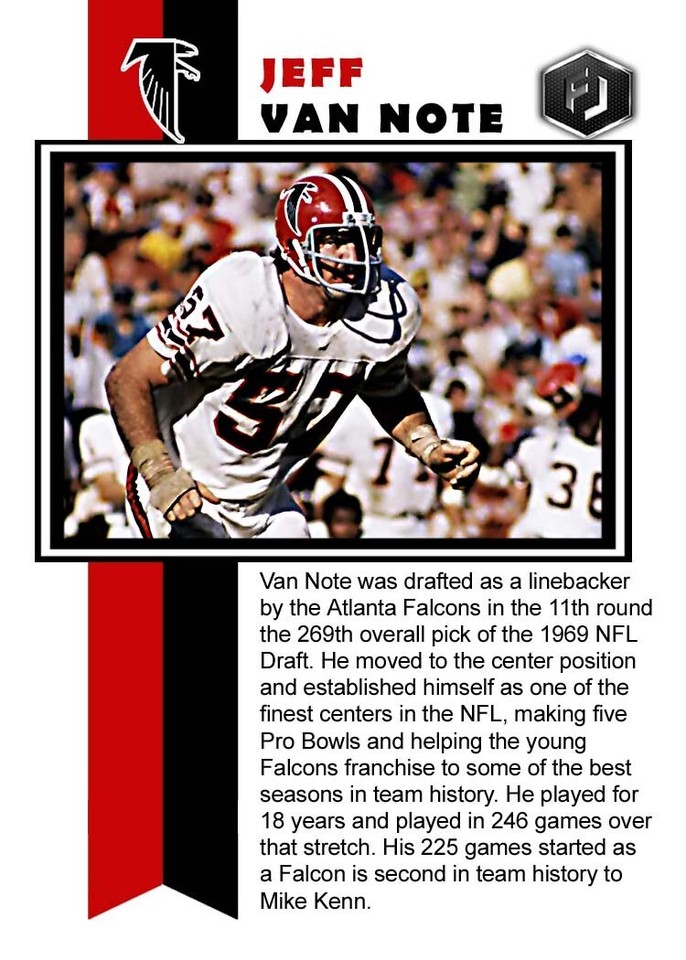 ACEO JEFF VAN NOTE ATLANTA FALCONS CUSTOM HAND MADE ART CARD | eBay