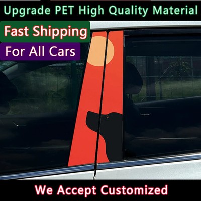 2pcs Dachshund Dalmatian Dog Car Center Pillar Sticker B Pillar ...