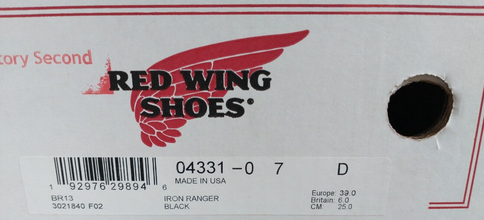 Red Wing 4331 Iron Ranger Black Harness. 7D. Brand New in Box. Euro ...