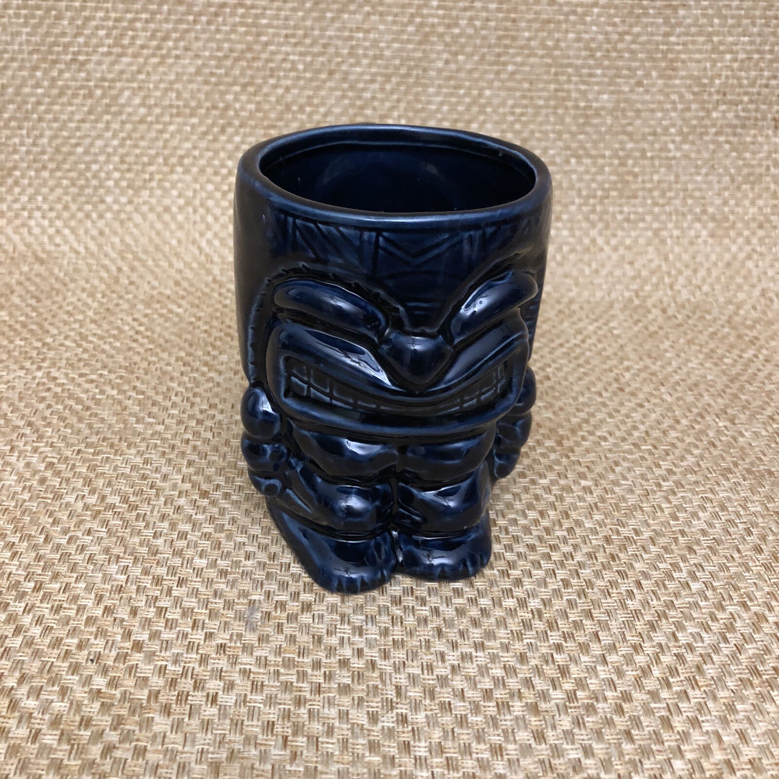 Tiki Coffee Mug Cup Dark Blue Navy 4 in Tall Hawaii Polynesian Luau 12 ...