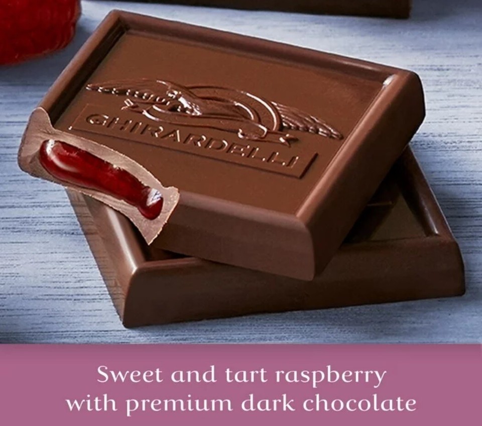 GHIRARDELLI Dark Chocolate RASPBERRY Squares WRAPPED - BULK BAG - VALUE ...