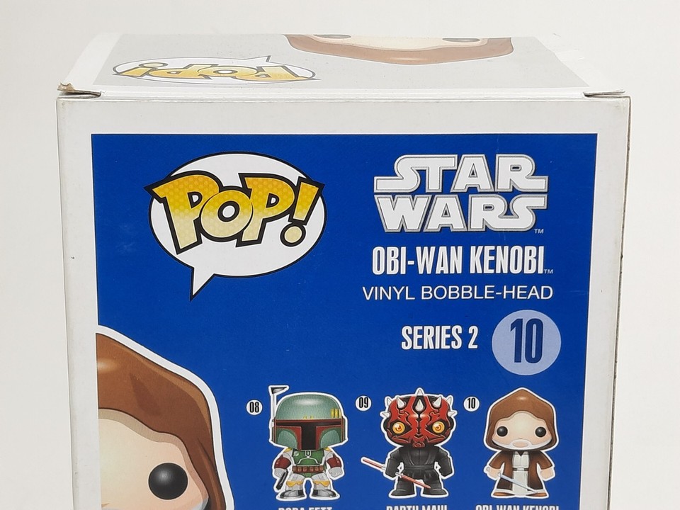 Funko Pop Star Wars 10 Obi-Wan Kenobi 2011 Large Font Blue Box With ...