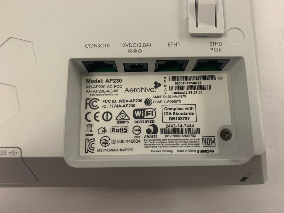 5x Aerohive AP230 WIFI WAP Wireless Access Point, AH-AP230-AC-FCC - 5 ...