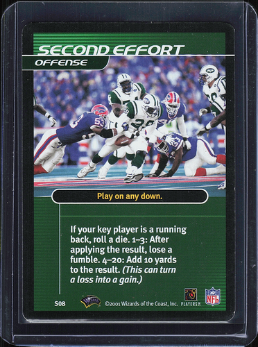 2001 NFL Showdown 1st Edition #S08 Second Effort Strategy | eBay
