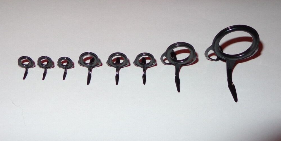 New Set 8 Batson Alps XBUDLG Black Aluminum Oxide Spinning Fishing Rod ...