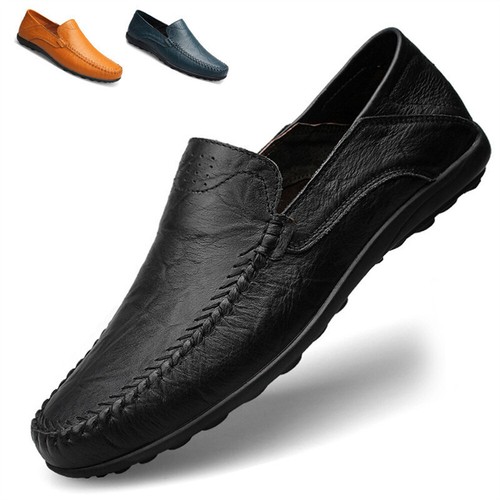 Men's Casual Slip on Loafers Breathable Driving Shoes Casual Leather ...