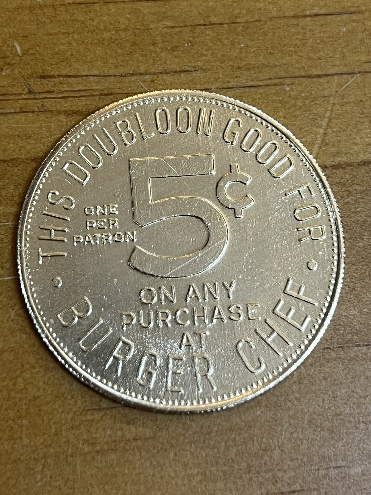 1969 Burger Chef 5 cent token Coin Commerative of 1000th opening | eBay