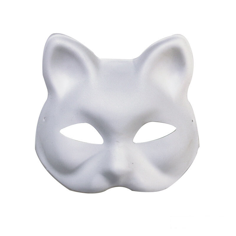 Hand Painted Face Mask DIY Cat Face Blank Paper Masks Party | eBay ...