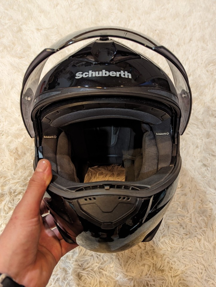Schuberth C3 PRO Helmet Black Tinted Visor with EXTRA CLEAR SHIELD XL ...