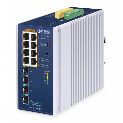 PLANET IP30 Industrial L2/L4 8-Port Gestito L2/L4 Gigabit Ethernet [10/100/1000] 4711605287791 ...