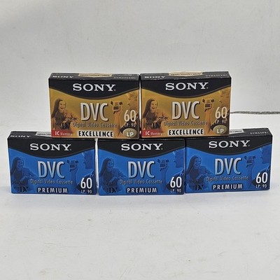 Lot of 5 NEW Sony DVC Digital Video Cassette Tape Mini DV Premium Color ...