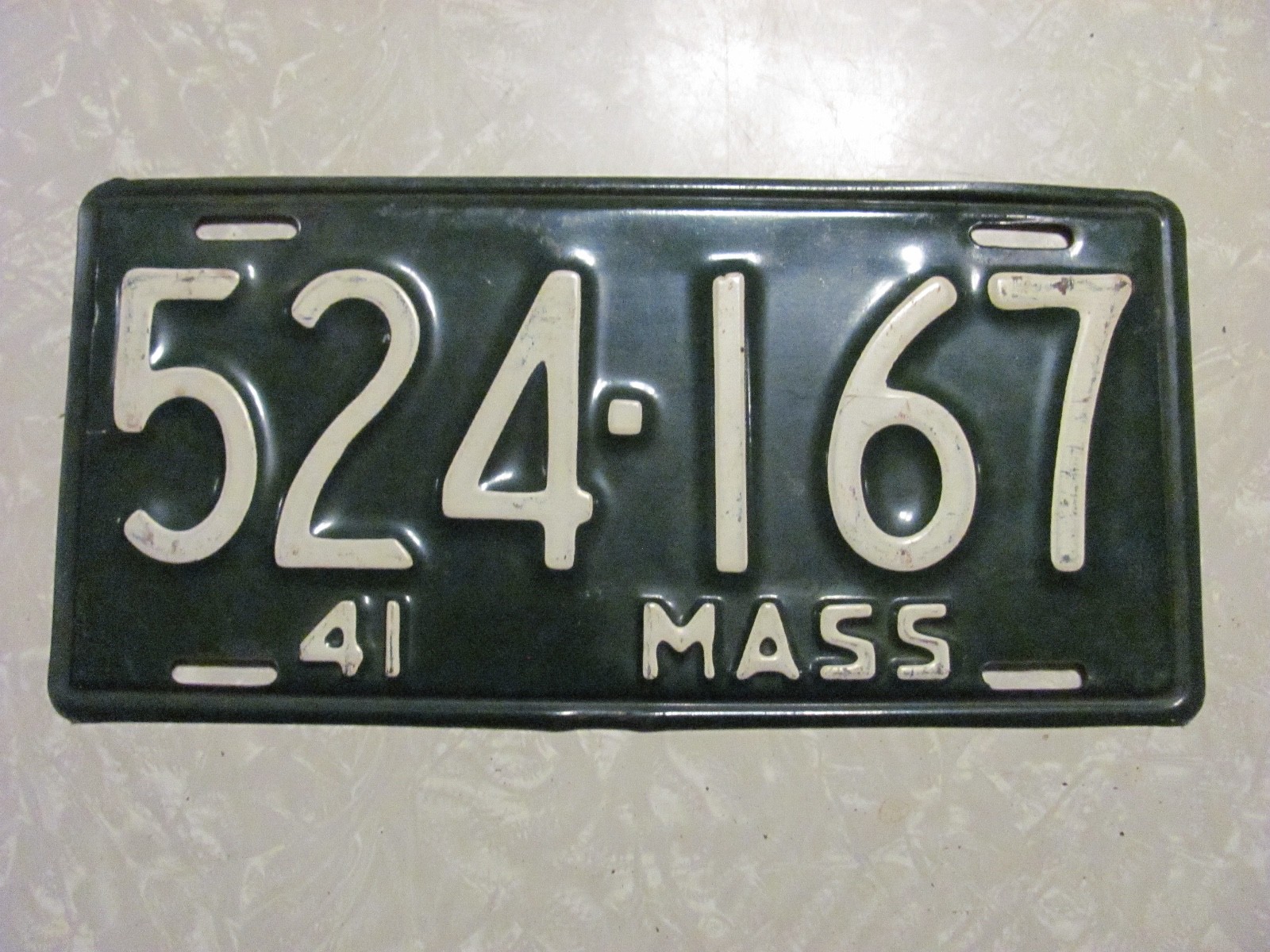 1941 MASSACHUSETTS license plate IN THE BOOK LICENSE PLATES OF THE ...
