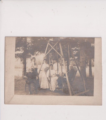 Postcard RPPC Real Photo White Border Older Folks In A Swing 1915-1930 ...