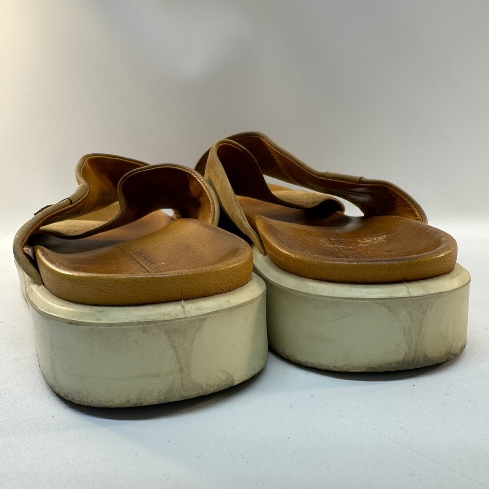 ECCO Flowt Luxe Wedge Sandal Slides Tan Size 39 Nubuck Leather Danish Design | eBay