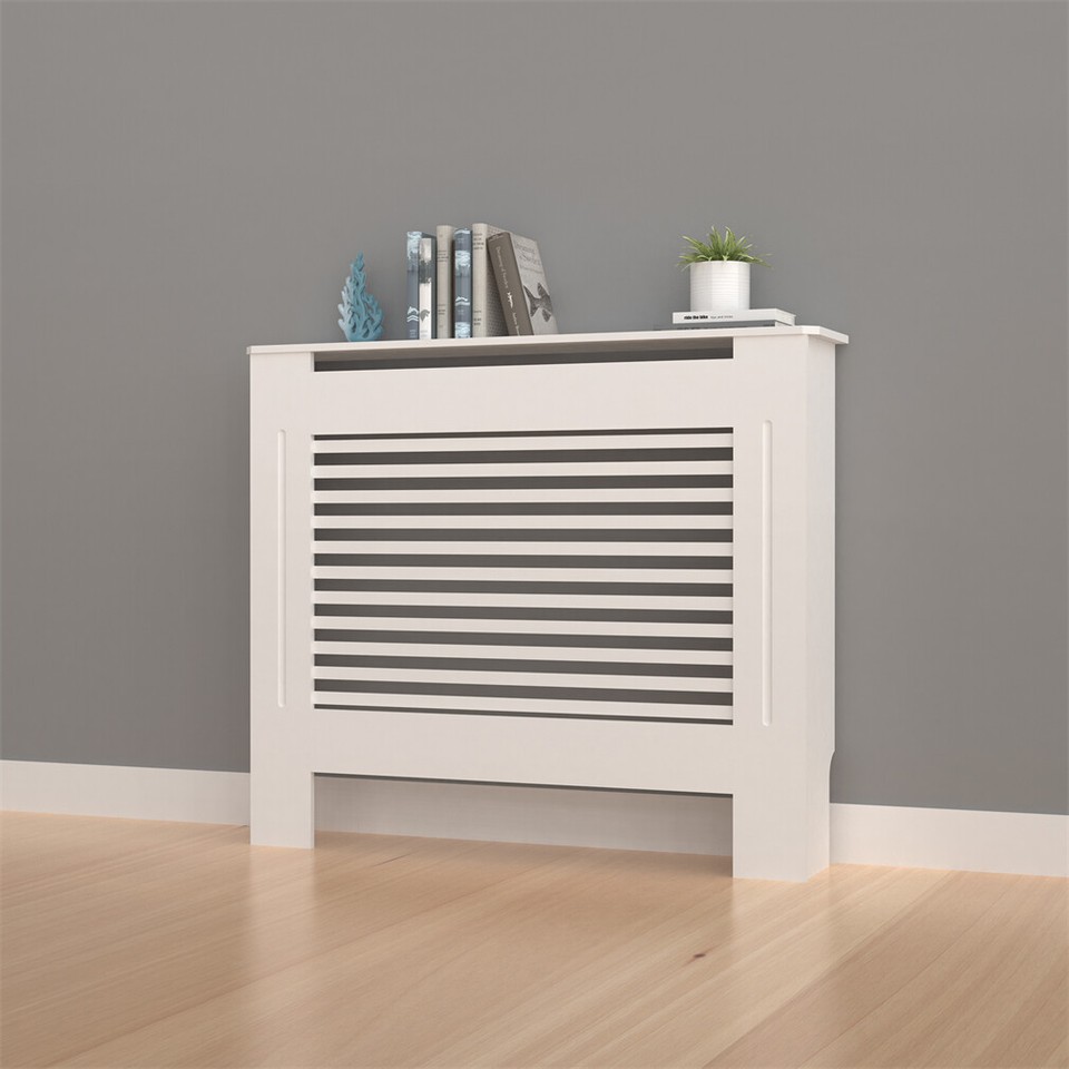 92cm Tall Radiator Cover White Wall Cabinet MDF Modern Wood Cabinet ...