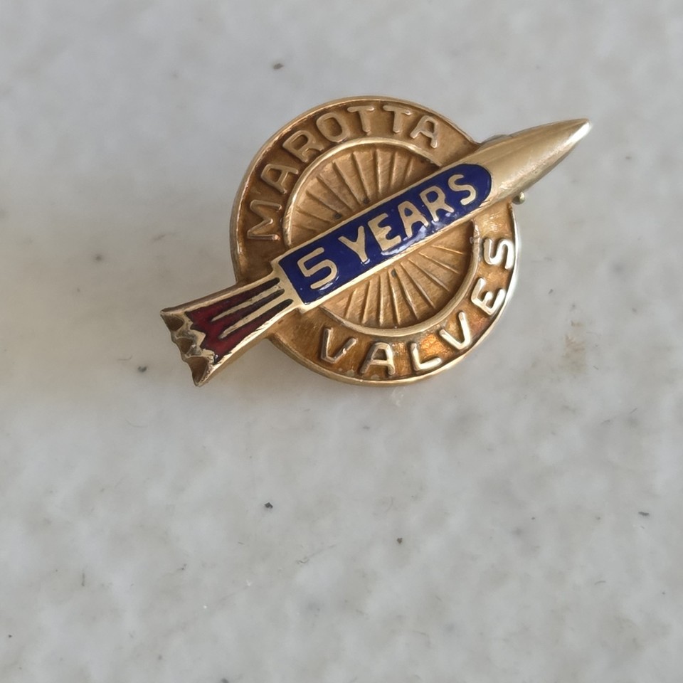 Vtg Marotta Valves 10k Gold Employee Service Pin Space Aerospace Marine ...