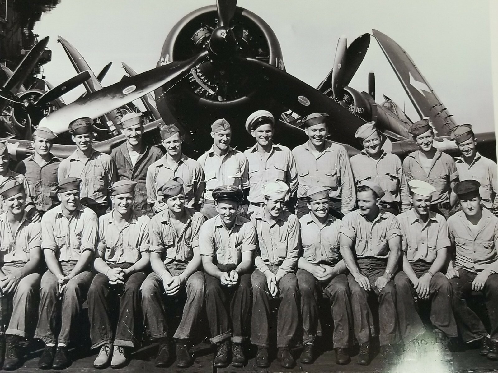 c.1945 Enlisted Men of VF-84 Day Fighter Squadron USS Bunker Hill 8x12 ...