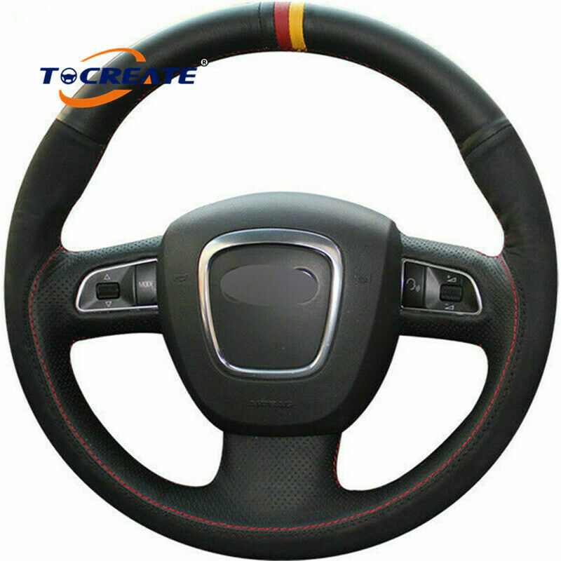 DIY Suede Leather Steering Wheel Cover for Audi A3 A4 A5 A8 Q7 S4 S5 S6 ...