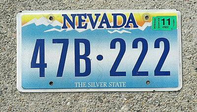 REAL NEVADA AUTHENTIC LICENSE PLATE AUTO CAR TAG TRIPLE 2 THE SILVER ...