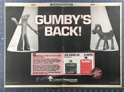 GUMBY - Original 1986 Trade AD / TV series promo / poster_ Art Clokey ...