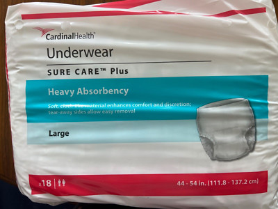 NEW Cardinal Health Underwear 1 Pack Extra Heavy Absorbency Adult Large ...