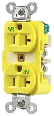 HBL53CM62 Hubbell Straight Blade Duplex Receptacle 20A 125V 2-Pole 3 ...